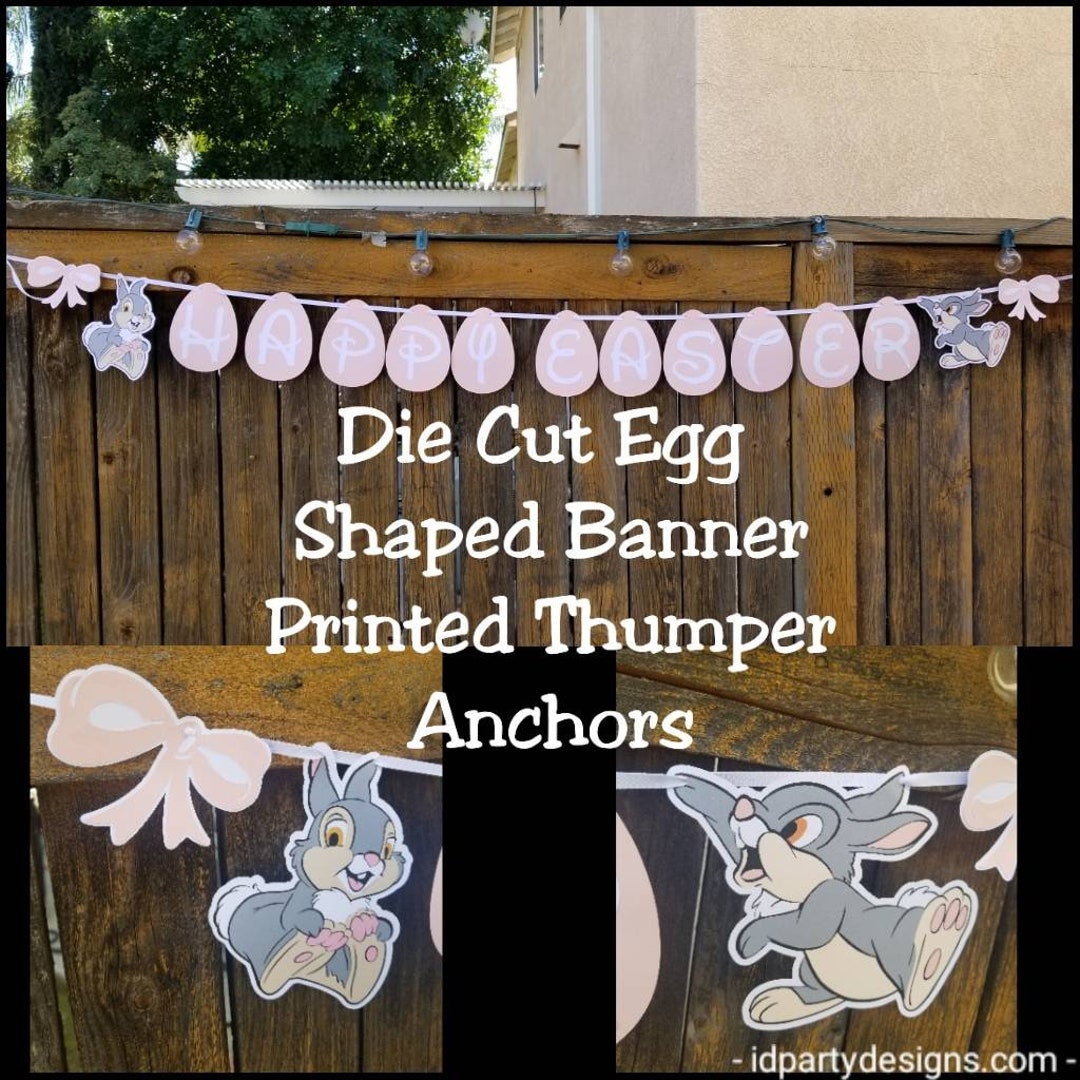 BAMBI EASTER BANNER Baby Shower Bambi Birthday Thumper Banner Flower ...