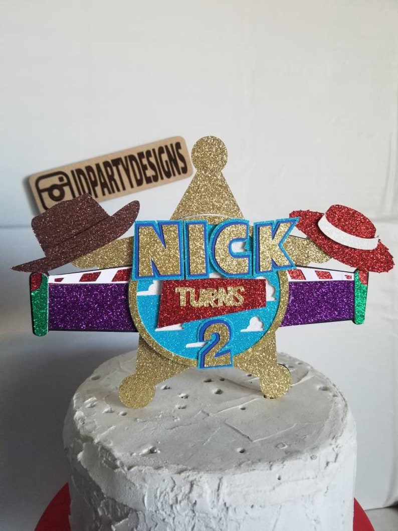 TOY STORY CAKE Topper Woody Jesse Cow Print Pizza Planet Space - Etsy