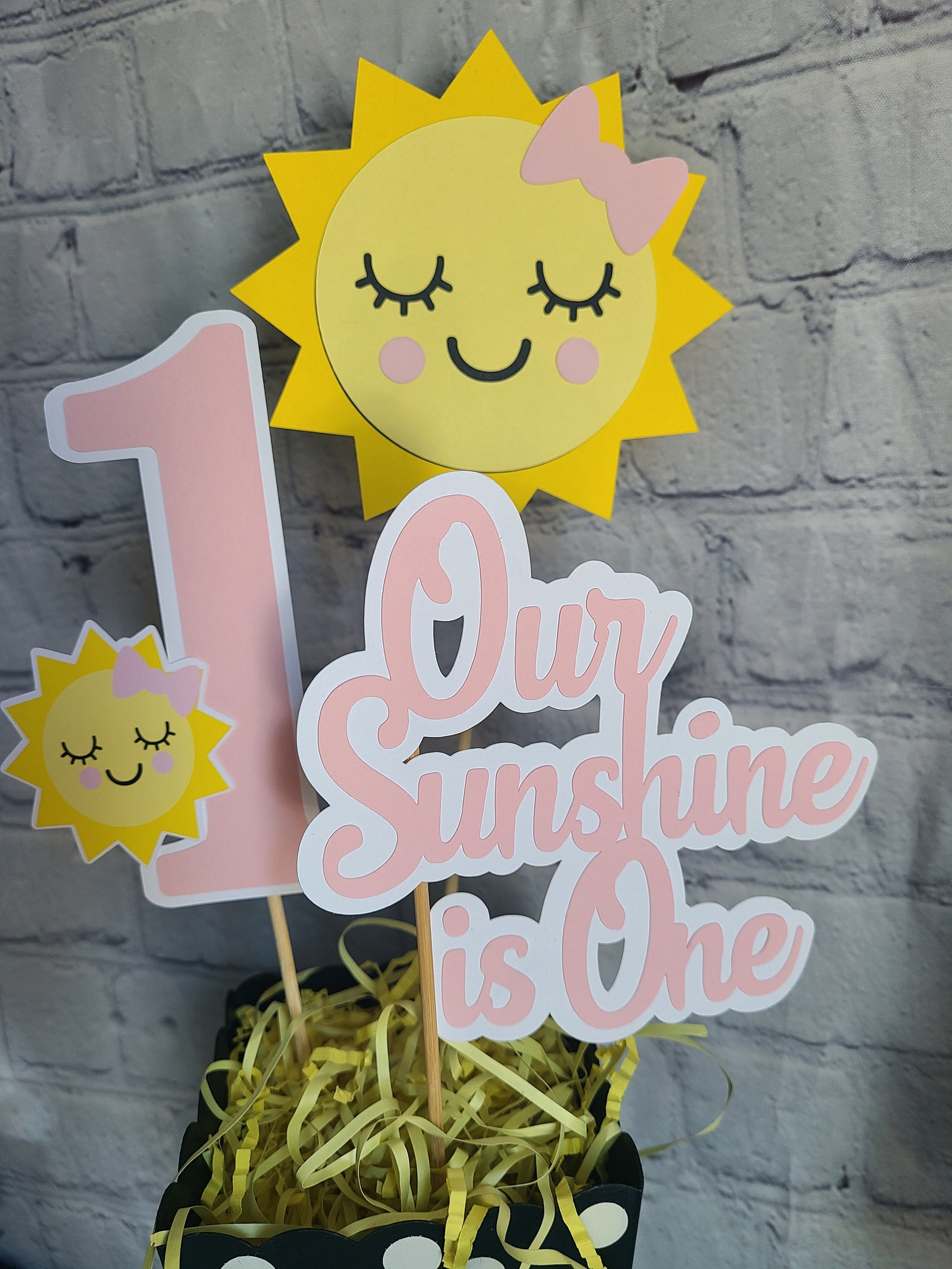 OUR SUNSHINE MY Sunshine Sun 1st Birthday My Only Sunshine Cake Topper ...