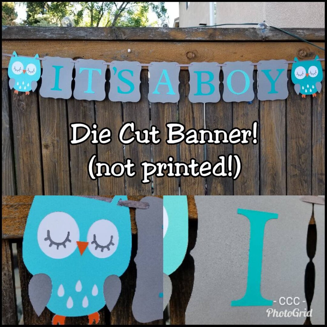 OWL BANNER BABY Shower Birthday Name Banner Look Who's Due Owl Themed ...