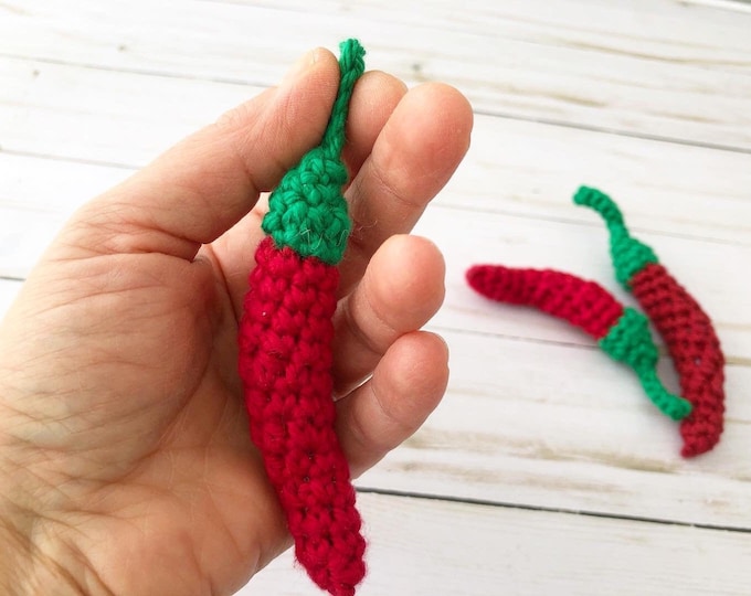 Hot Pepper Soft Toy Crocheted Chili Pepper Pretend Play Kitchen Toy Hot ...
