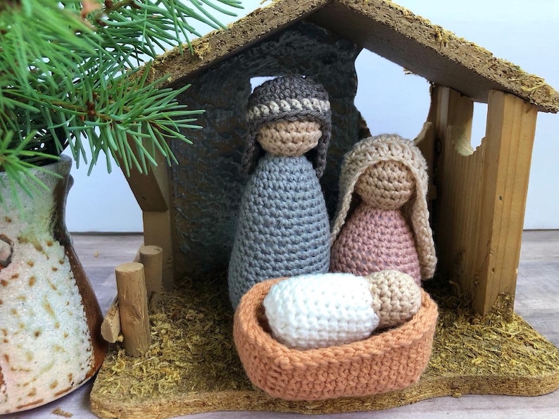 Crochet Nativity Set: Plush Christmas Nativity, Minimalist Home Decor ...