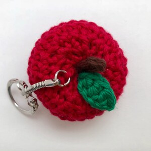 Crochet Apple Key Chain Gift Idea for Teacher Apple Zipper Charm Apple ...
