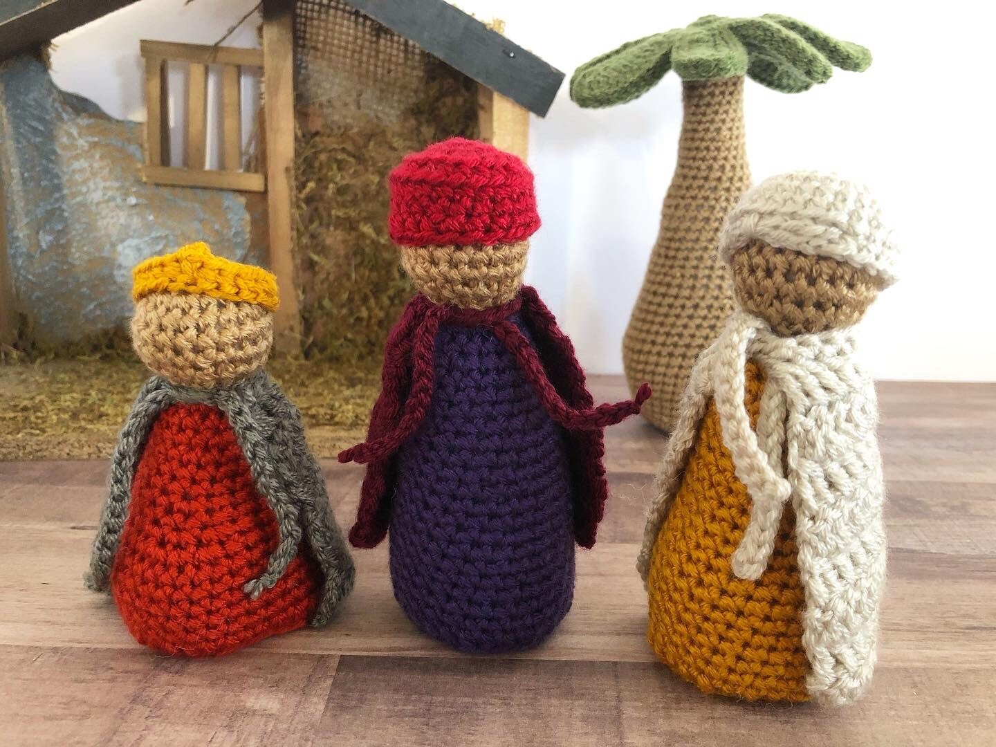 Three Wise Men Addition to Nativity Set Crocheted Nativity | Etsy