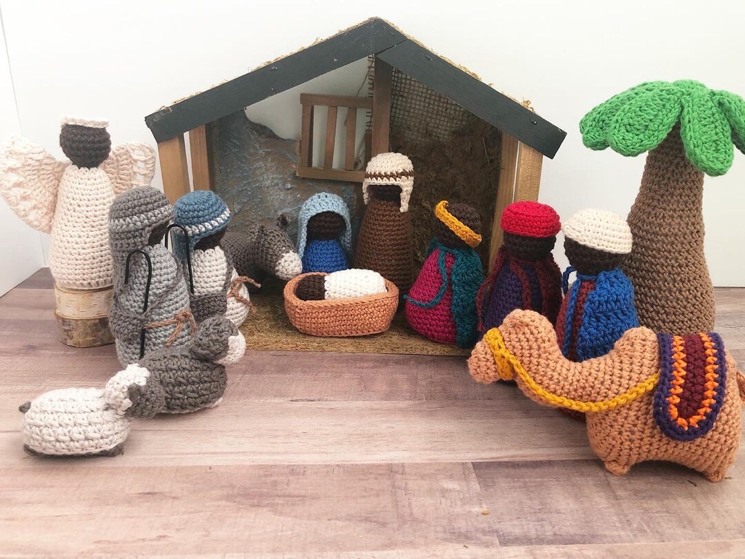 Black Nativity Set Complete Crochet Nativity Set With Animals - Etsy