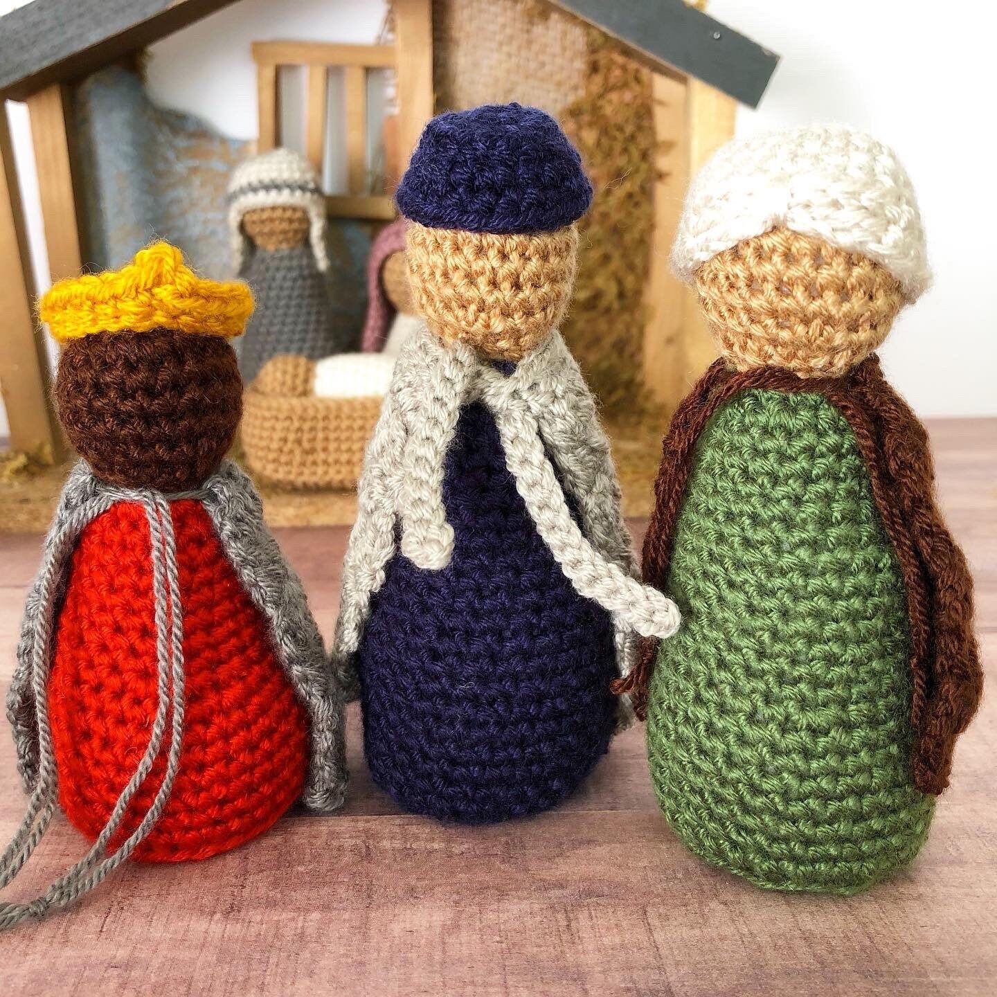 Three Wise Men Addition to Nativity Set Crocheted Nativity | Etsy