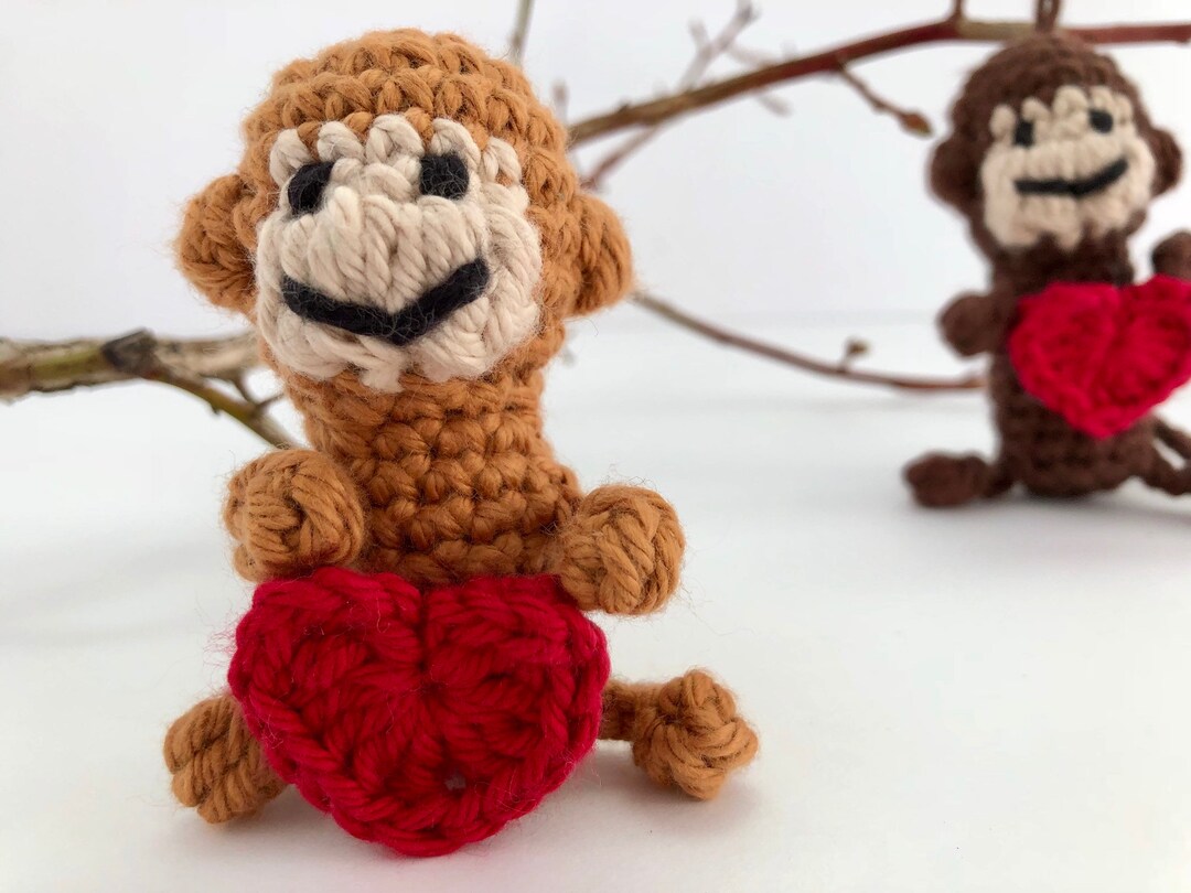 Monkey Key Chain Crochet Monkey Soft Toy Cute Monkey Gift Idea for ...