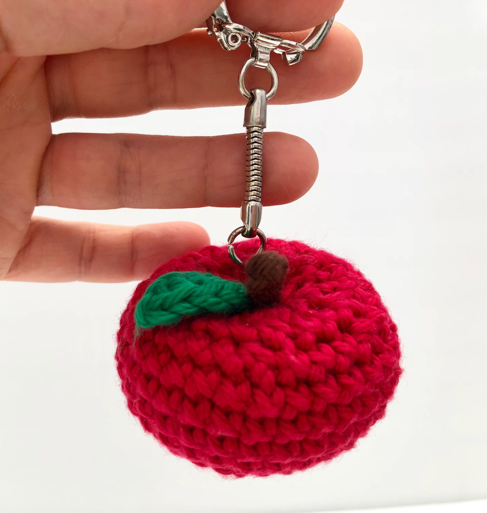 Crochet Apple Key Chain Gift Idea for Teacher Apple Zipper - Etsy