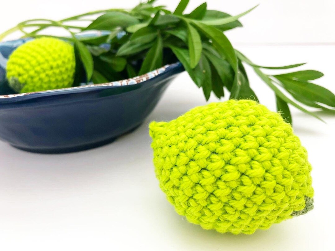 Crochet Lime Toy: Pretend Play Food, Montessori Kitchen Decor - Etsy