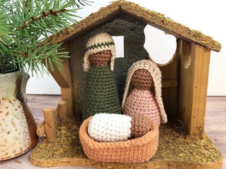 Crochet Nativity Set: Plush Christmas Nativity, Minimalist Home Decor ...