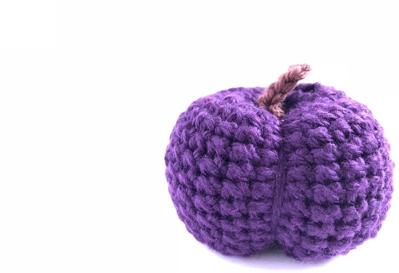 Crochet Plum Soft Plum Toy Pretend Play Food Kitchen Play Food - Etsy