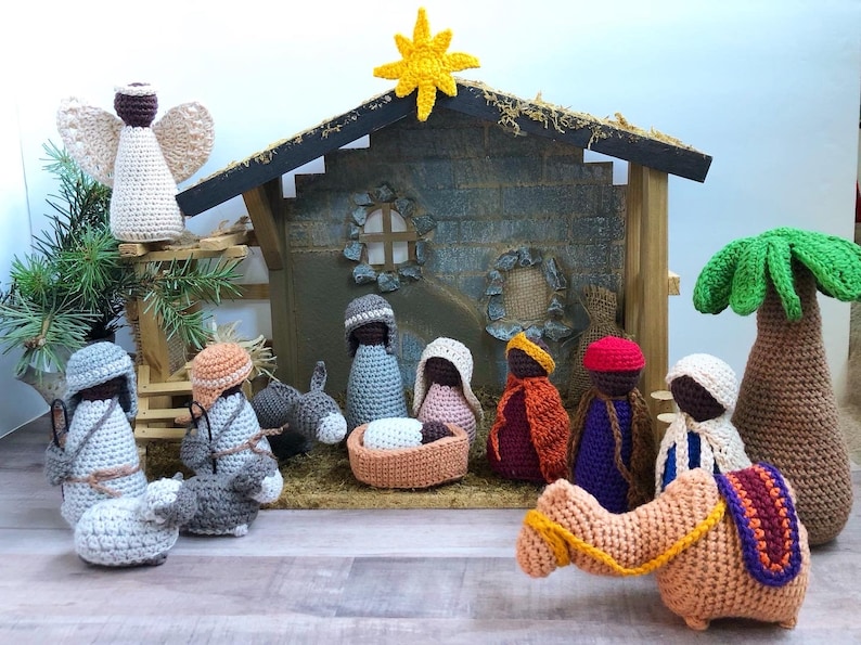 Black Nativity Set Complete Crochet Nativity Set With Animals ...