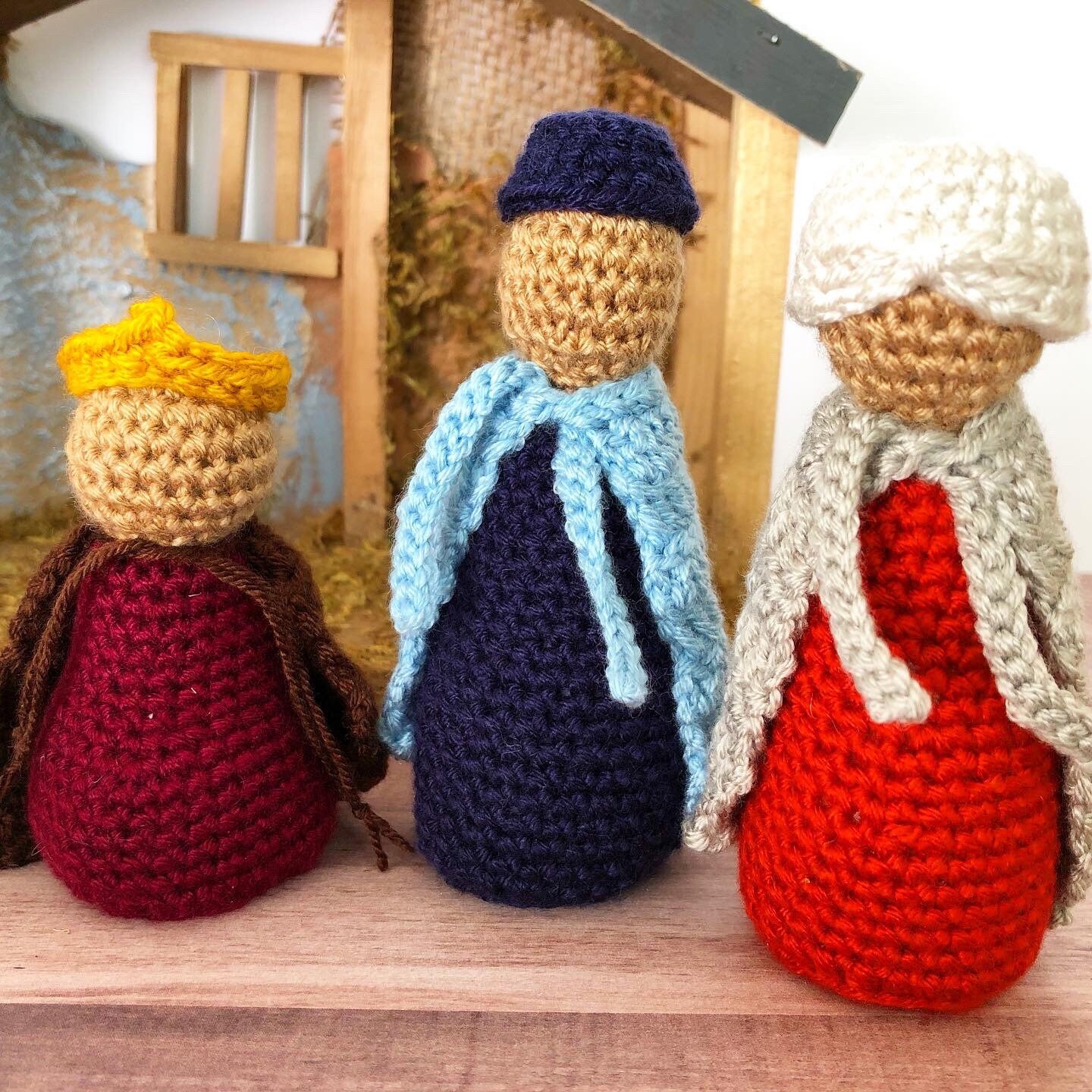 Three Wise Men Addition to Nativity Set Crocheted Nativity | Etsy