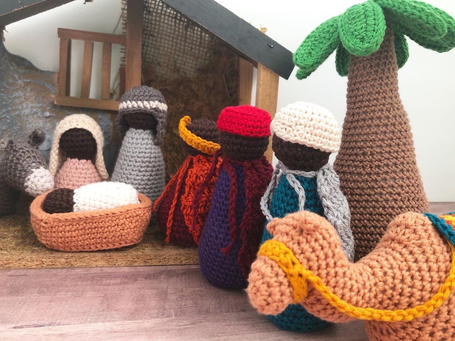 Black Nativity Set Complete Crochet Nativity Set With Animals ...