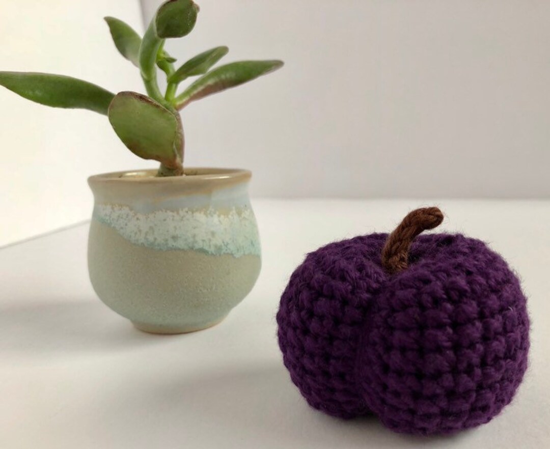 Crochet Plum Soft Plum Toy Pretend Play Food Kitchen Play Food - Etsy