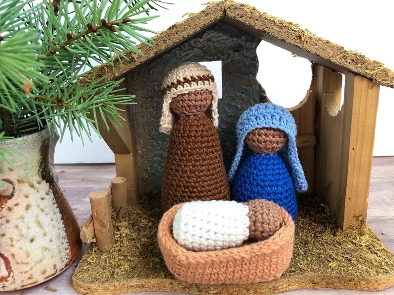 Crochet Nativity Set: Plush Christmas Nativity, Minimalist Home Decor ...