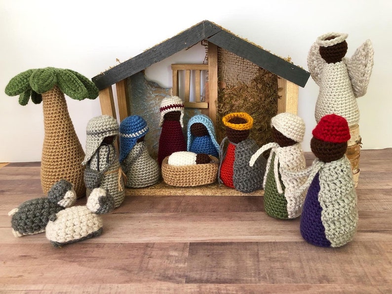 Complete Multicultural Nativity Set Unique Crocheted Nativity | Etsy