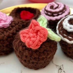 Crochet Chocolate Candy Set of 5 Crocheted Sweets Candy Toy Amigurumi ...