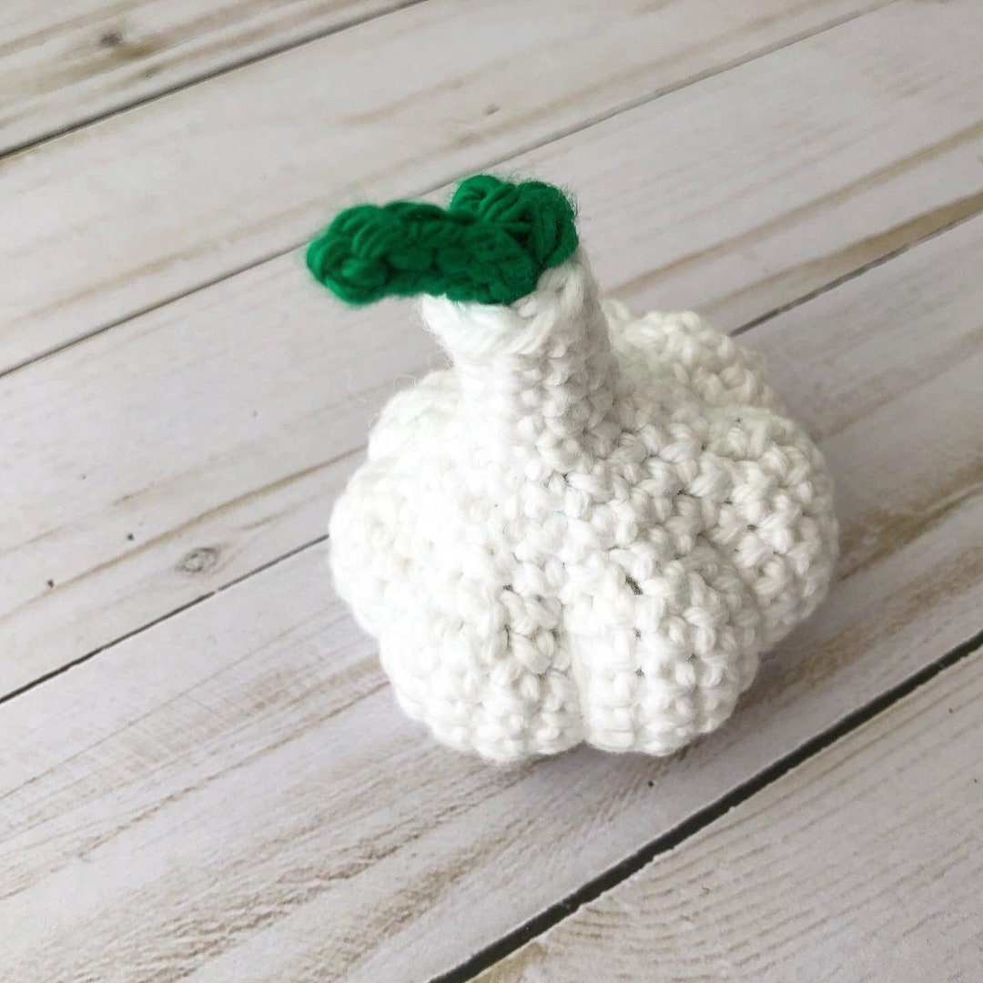 Cotton Crochet Garlic Toy Garlic Plushie Garlic Play Food Kitchen Toy ...