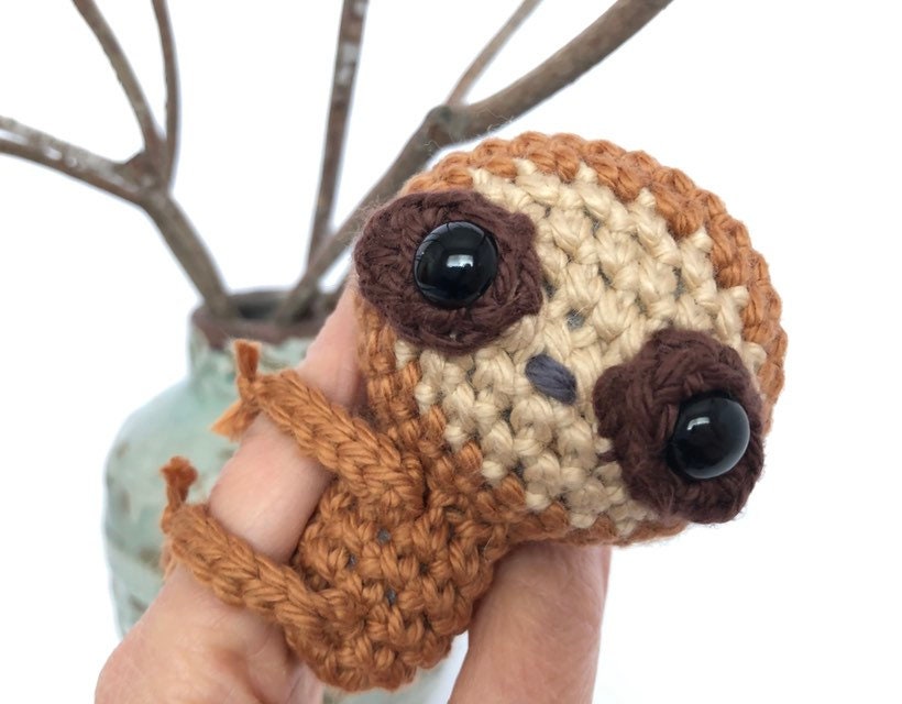 Crochet Sloth Soft Toy Miniature Sloth Finger Toy Cute Sloth - Etsy