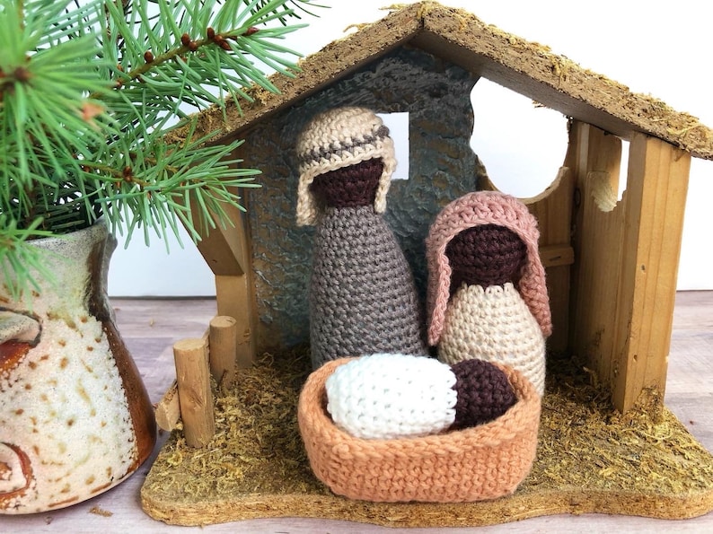 Crochet Nativity Set: Plush Christmas Nativity, Minimalist Home Decor ...
