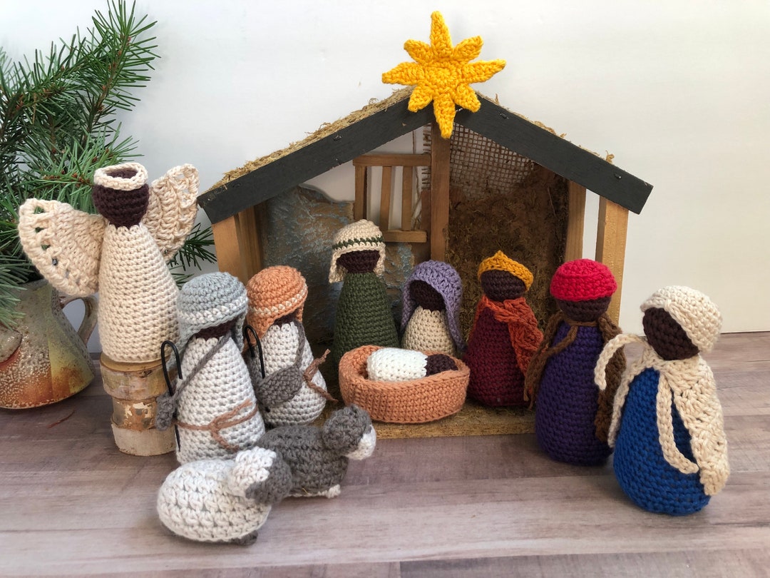 Complete Multicultural Nativity Set Unique Crocheted Nativity Black ...