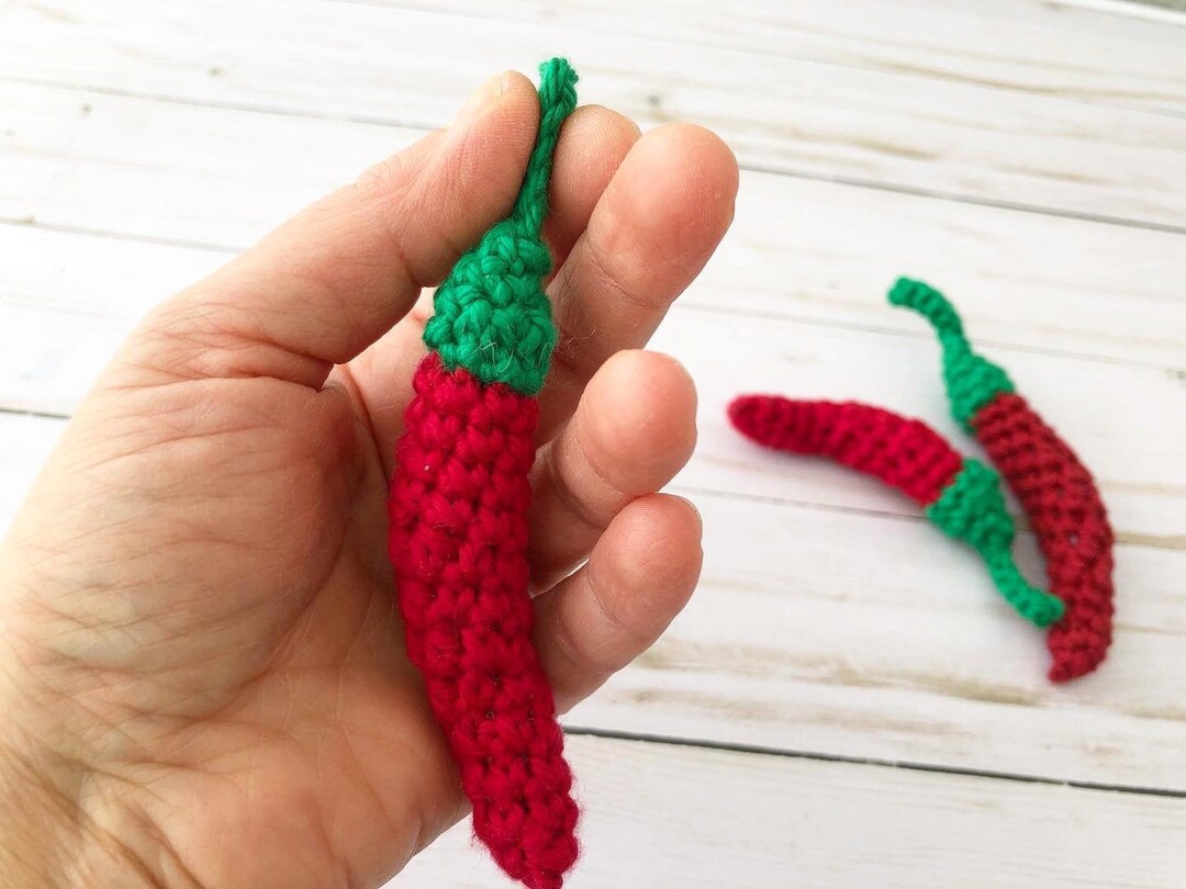 Hot Pepper Soft Toy Crocheted Chili Pepper Pretend Play Kitchen Toy Hot ...