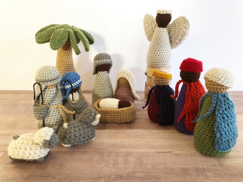 Complete Multicultural Nativity Set Unique Crocheted Nativity | Etsy