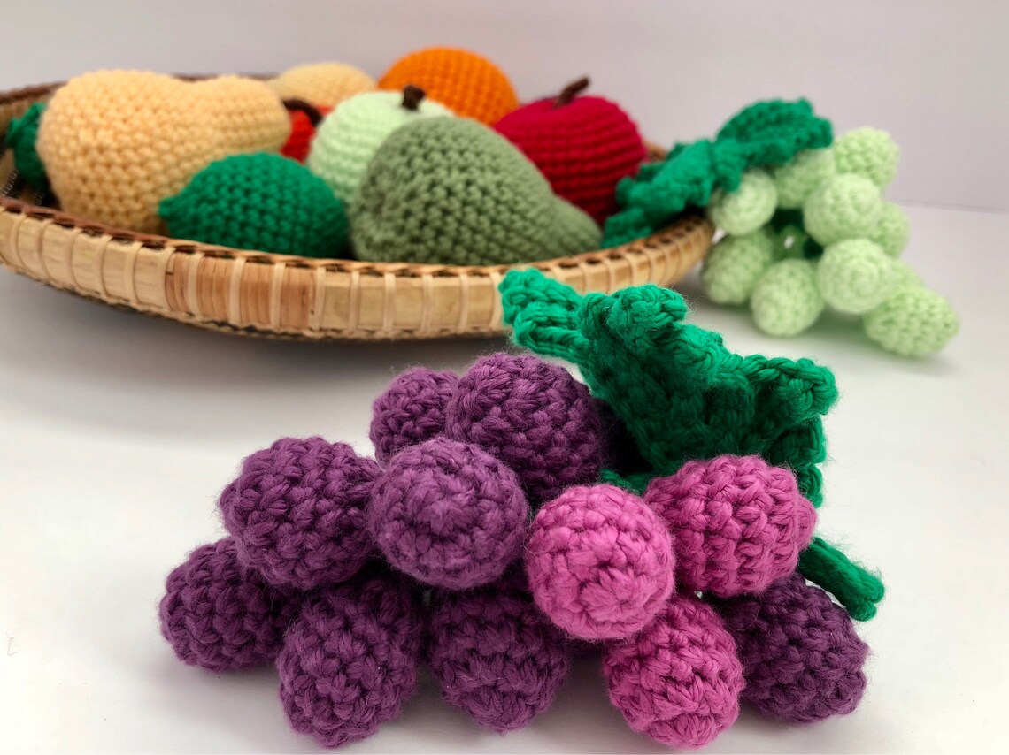 Crochet Grapes Soft Toy Grapes Pretend Kitchen Play Food - Etsy