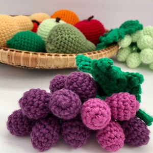 Crochet Grapes Soft Toy Grapes Pretend Kitchen Play Food Grapes ...