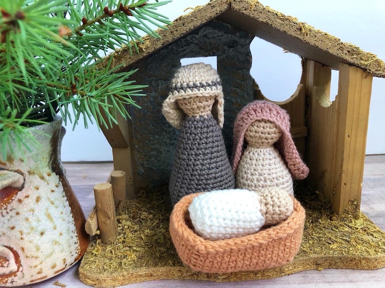 Crochet Nativity Set: Plush Christmas Nativity, Minimalist Home Decor ...
