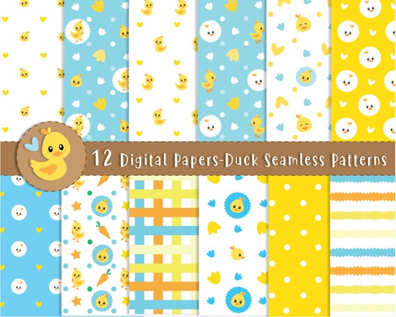 Yellow Duck Seamless Wallpaper SVG. PNG Baby Duck Rubber - Etsy