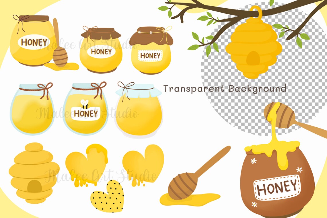 Honey Bee Clipart Bee and Honey Honey Clipart Bumble Bee - Etsy