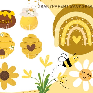 Bee Clipart Bee and Honey Characters Clipart Bumble Bee - Etsy