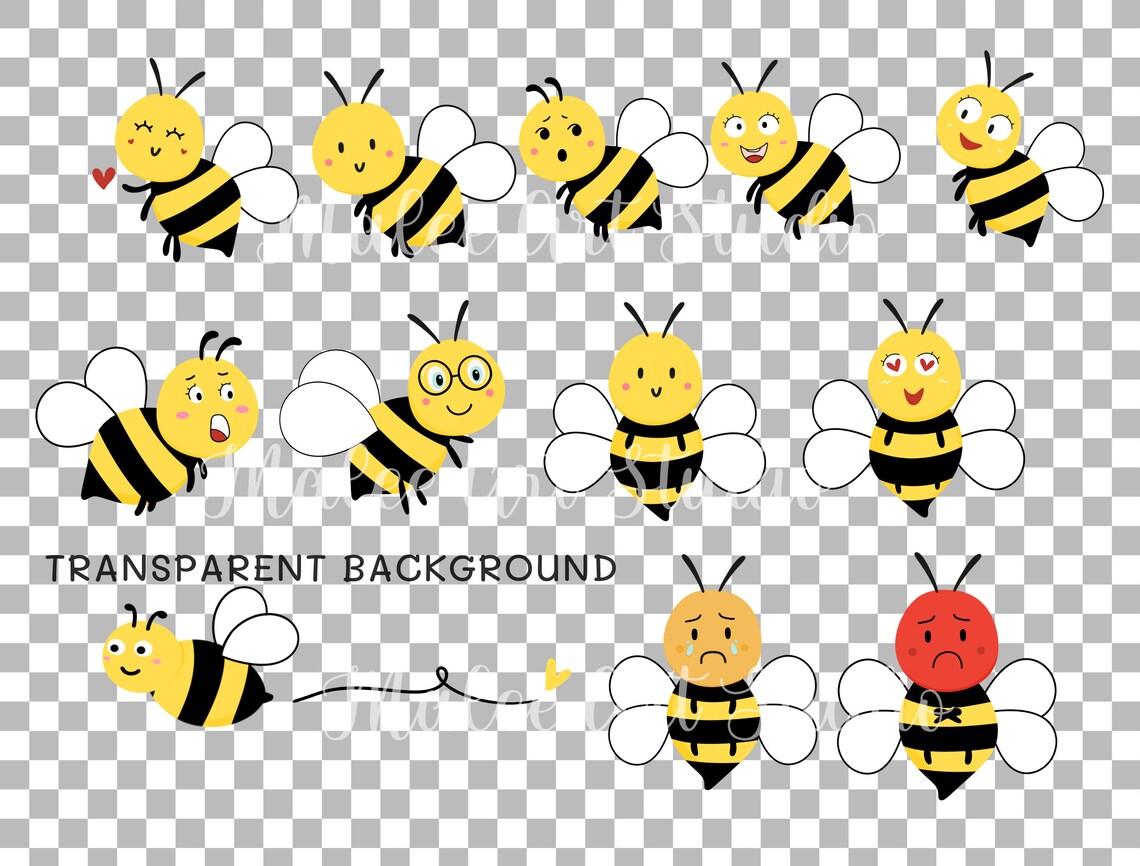Bee Clipart Bee and Honey Characters Clipart Bumble Bee - Etsy