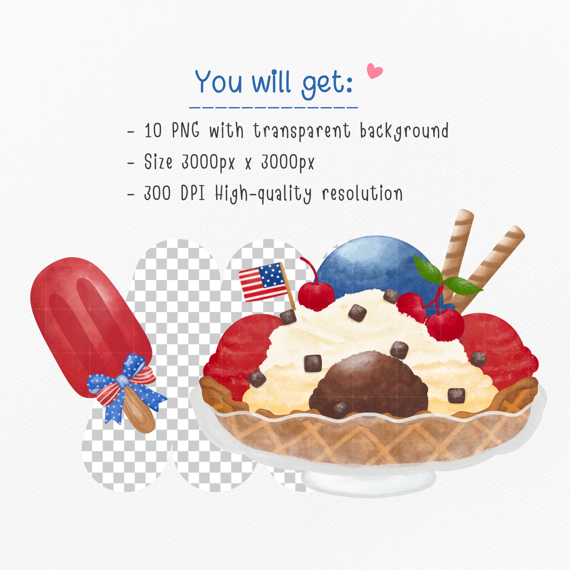 4th of July Ice Cream Png, 4th of July Png, Independence Day Png, Ice ...