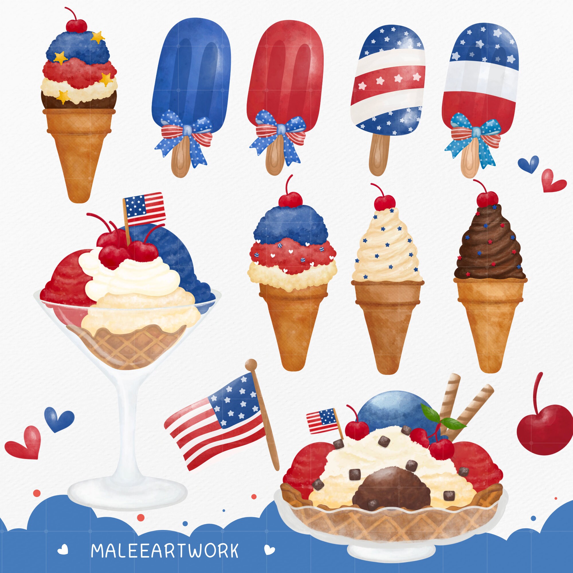 4th of July Ice Cream Png, 4th of July Png, Independence Day Png, Ice ...
