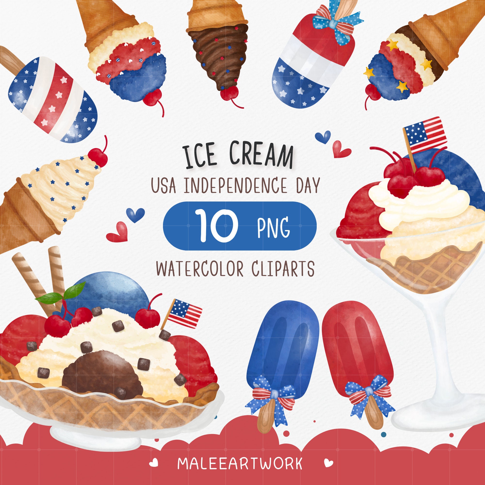 4th of July Ice Cream Png, 4th of July Png, Independence Day Png, Ice ...