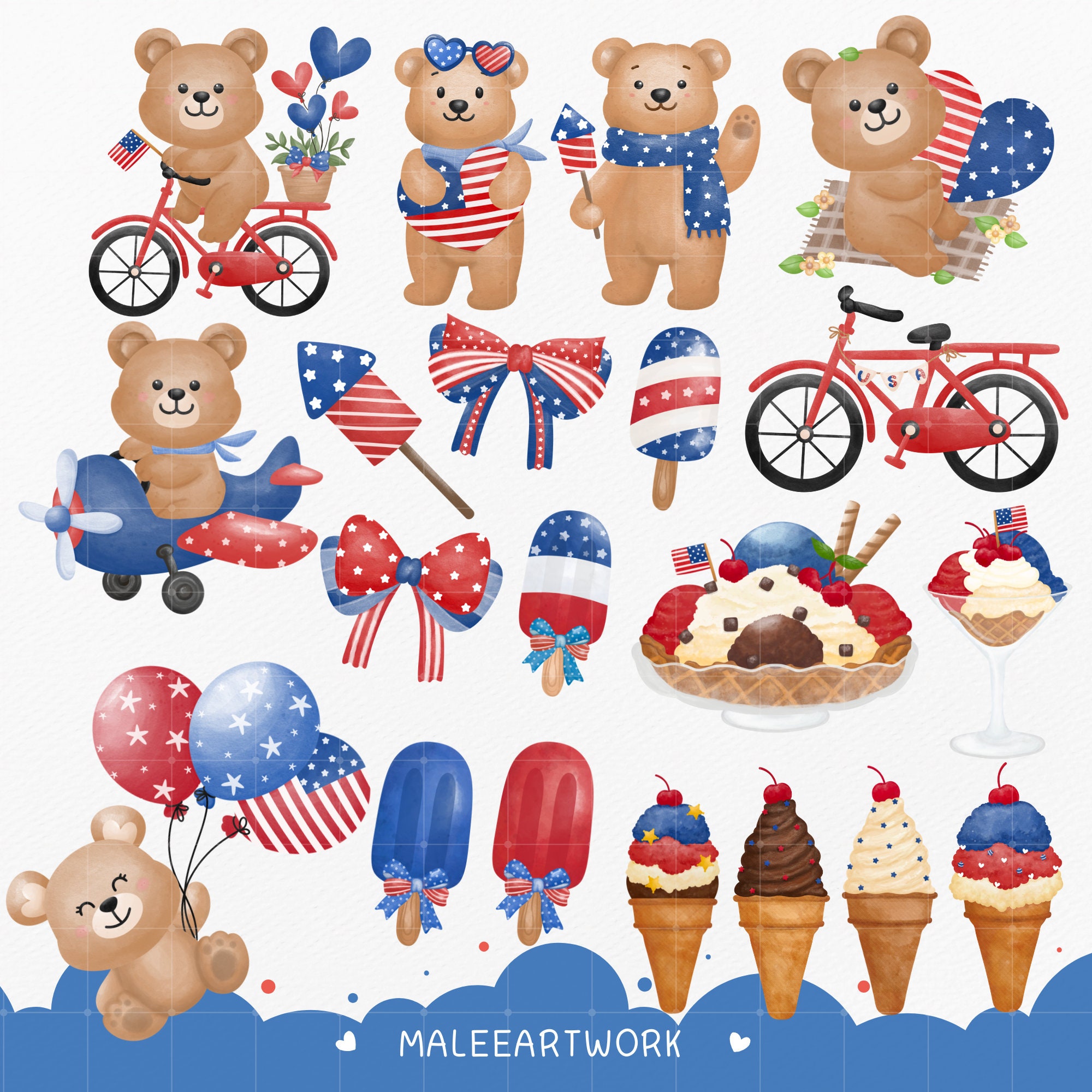 4th of July Bear Png, 4th of July Png, Independence Day Png, Teddy Bear ...