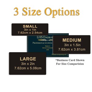 Business Name Tag for Work - Custom Engraved Plaque Black Plastic Plate ...