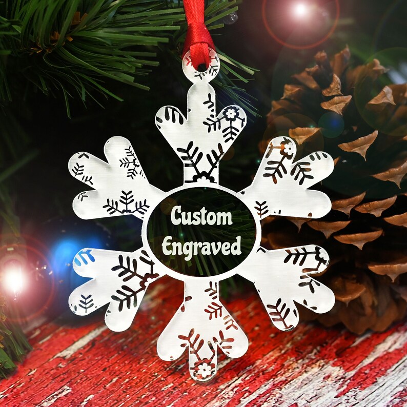 Custom Christmas Ornament Personalized Snowflake Christmas - Etsy