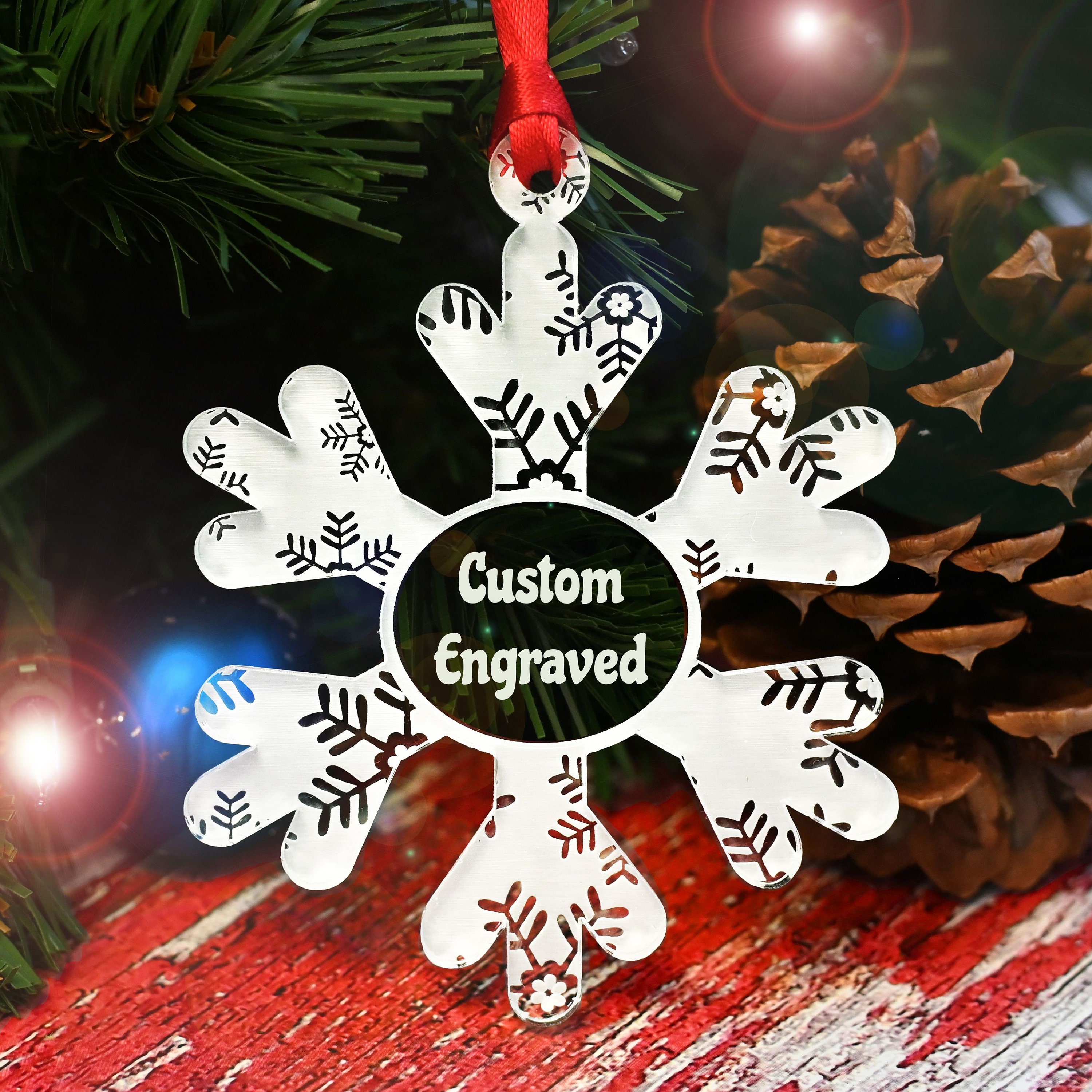 Custom Christmas Ornament Personalized Snowflake Christmas - Etsy