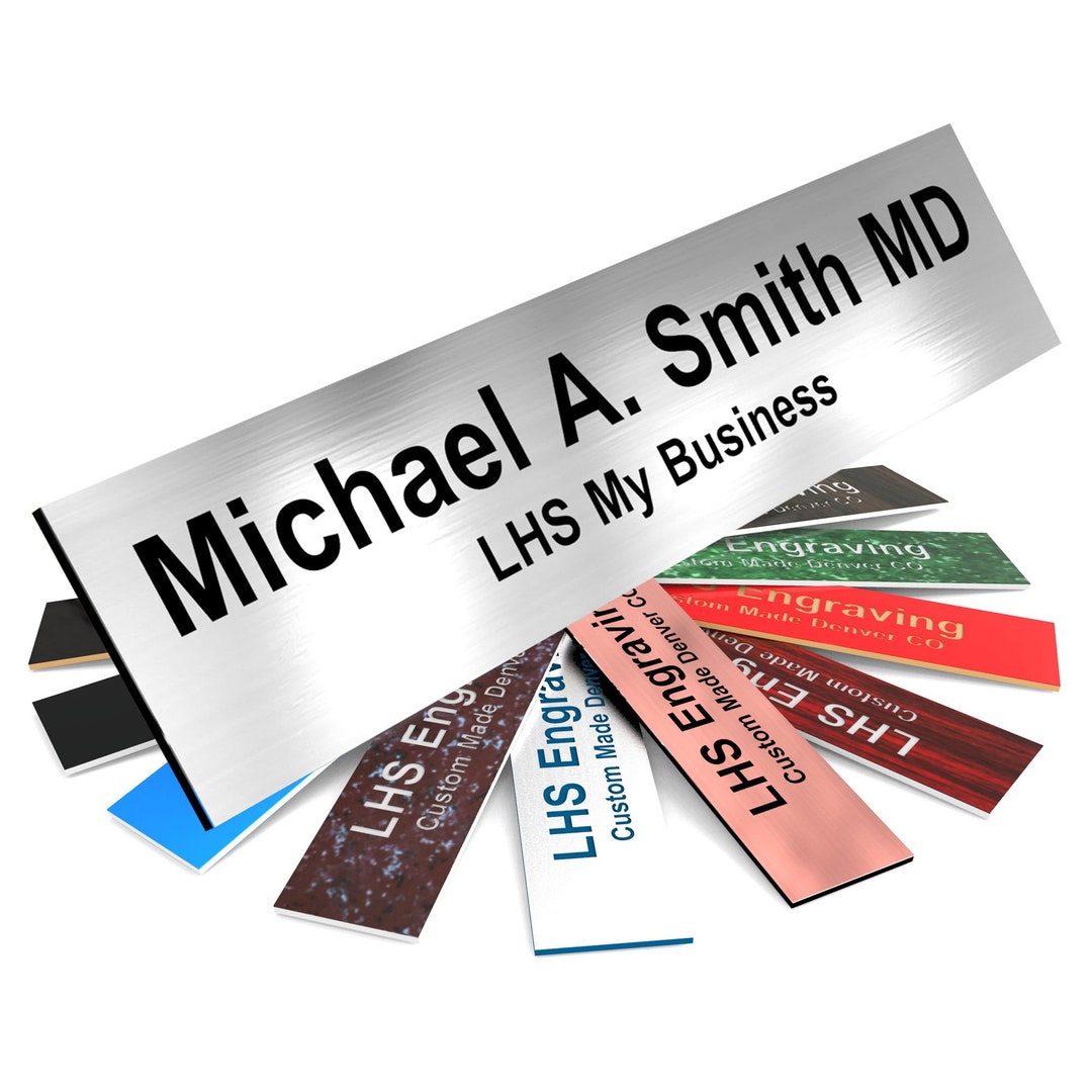Personalized Engraved Door Sign, Brushed Silver Plastic, Custom Office ...