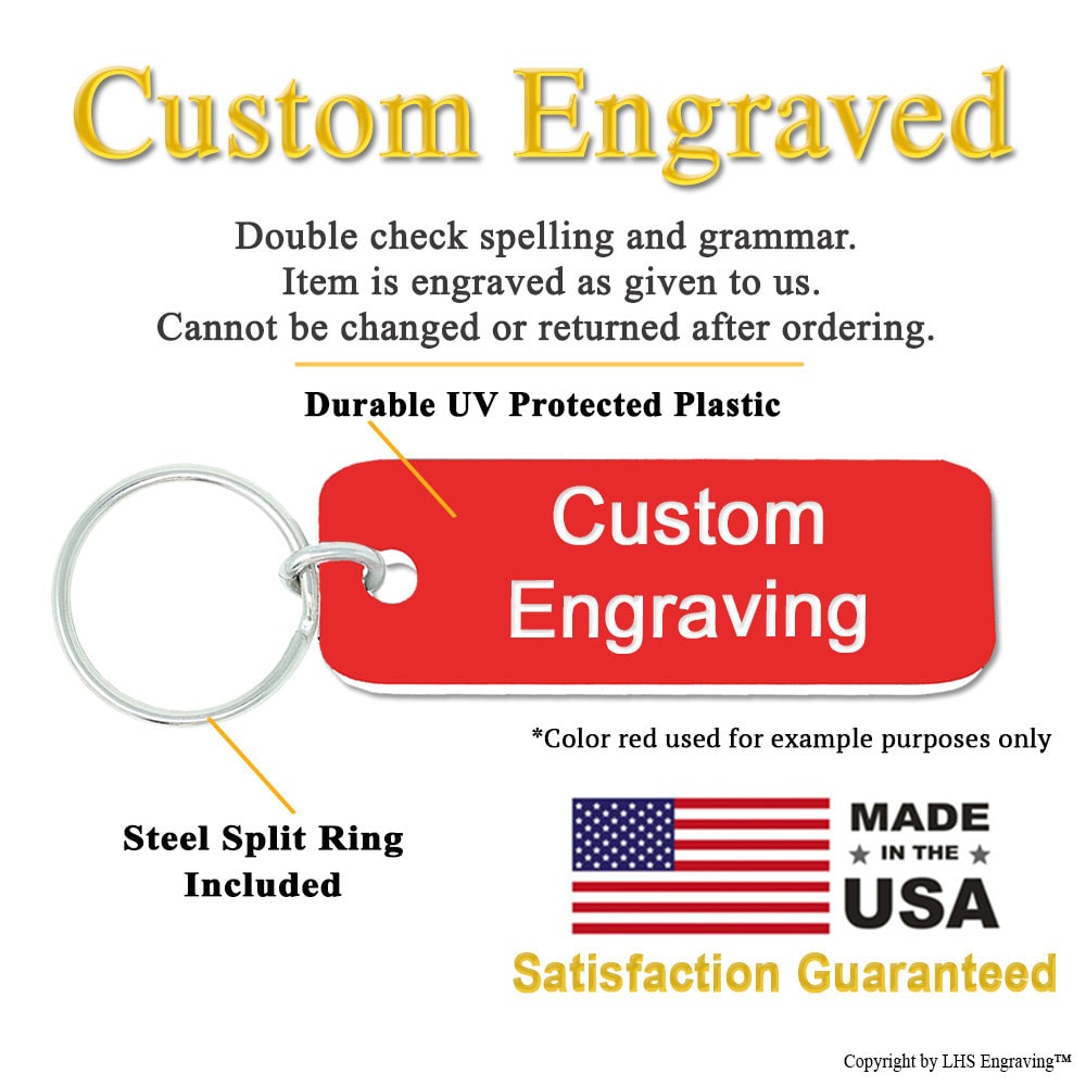 Personalized Plastic Keychain - Custom ENGRAVED FREE - KC - Etsy