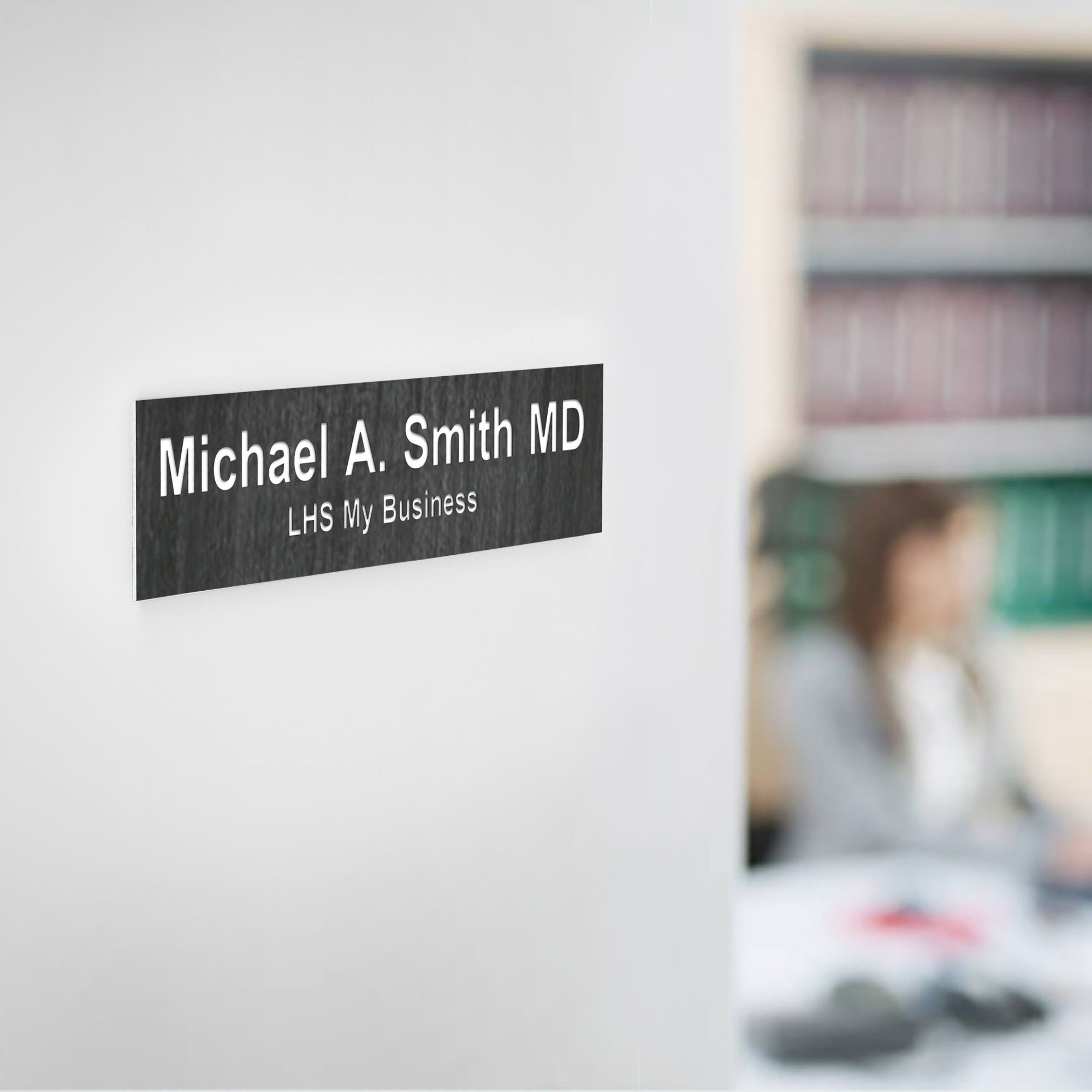 Custom Office Door Sign, Carbon Ash Plastic, Personalized Desk Plate - Etsy