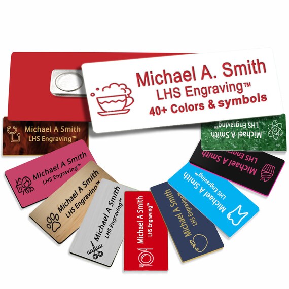 Business Name Tag for Work Custom Engraved Professional | Etsy
