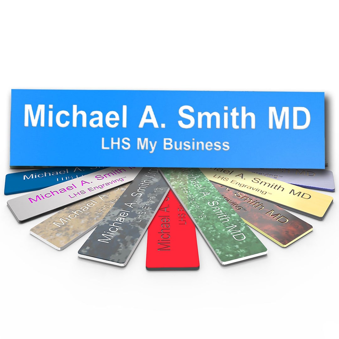 Custom Desk Sign Personalized Office Sign Light Blue Plastic Sign With ...