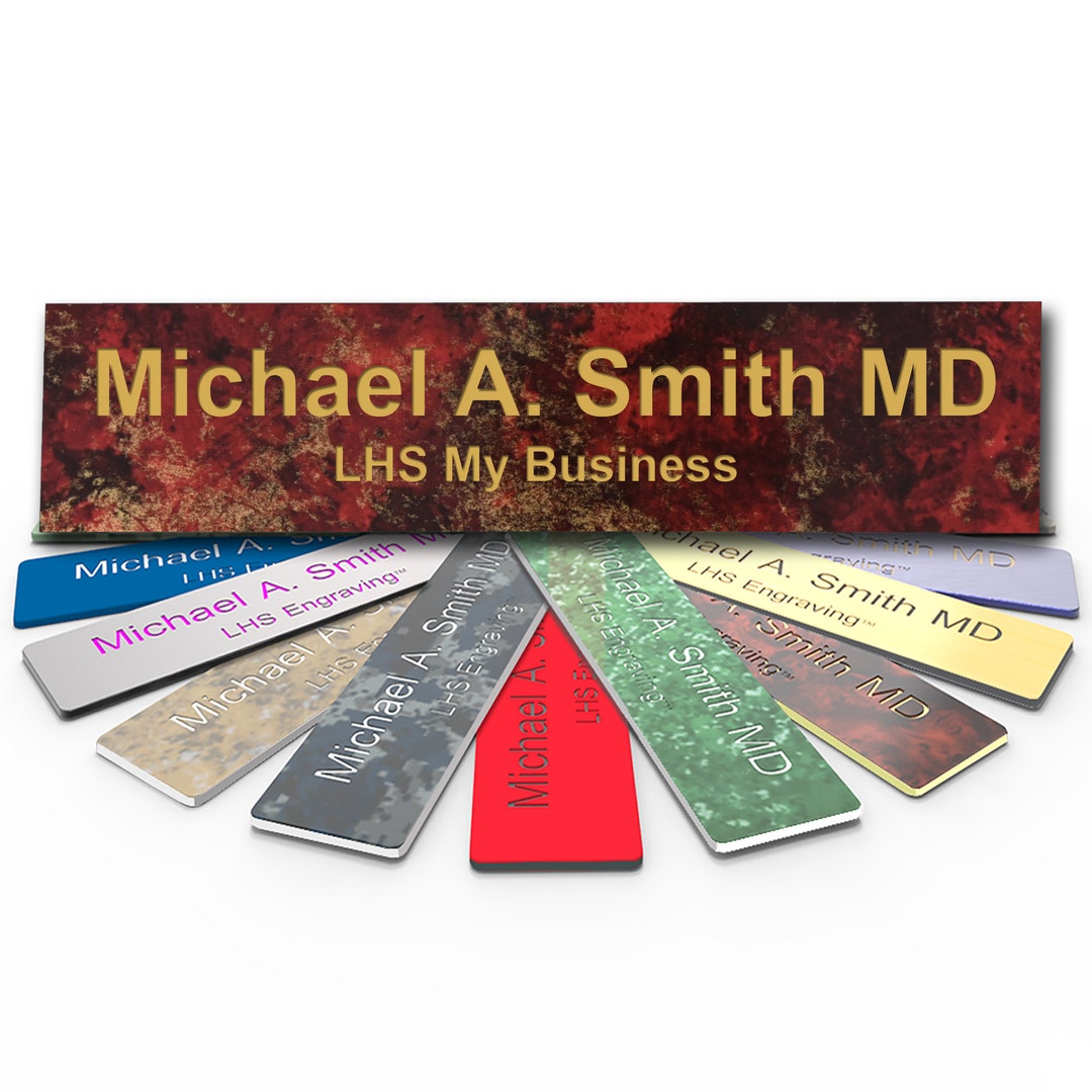 Custom Desk Sign Personalized Office Wall Sign Rustico Granite Plastic ...
