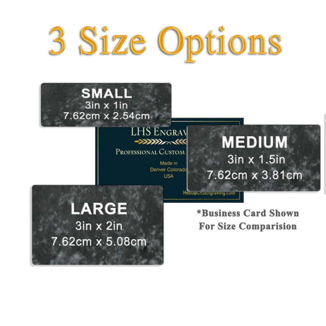 Business Name Tag for Work Custom Engraved Mojave Black - Etsy