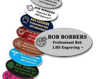 Custom Engraved 1x3 Brushed Bronze Name Tag Badge With Magnet Closure ...